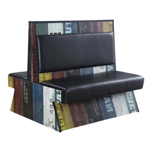 Double Booth with Black Vinyl Back &Seat 46"H