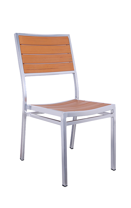 Aluminum Outdoor Chair with Imitation Teak Slats