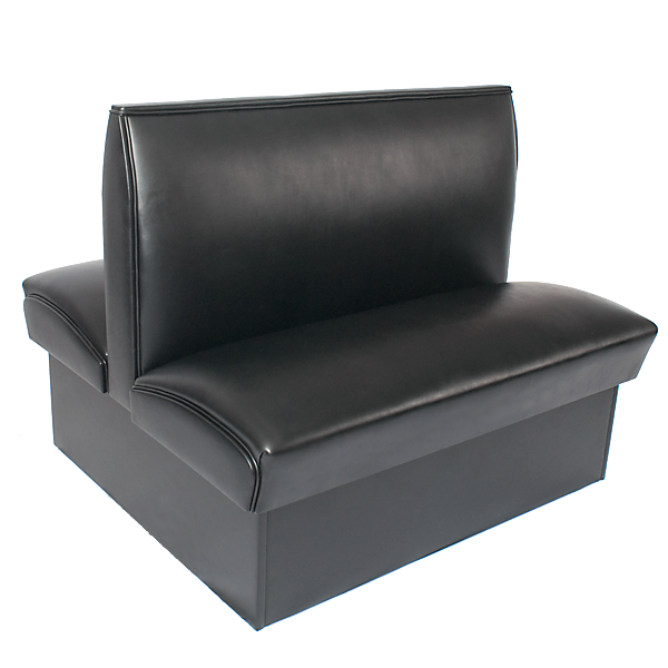 Double Booth in Black w/Plain Back 36"H