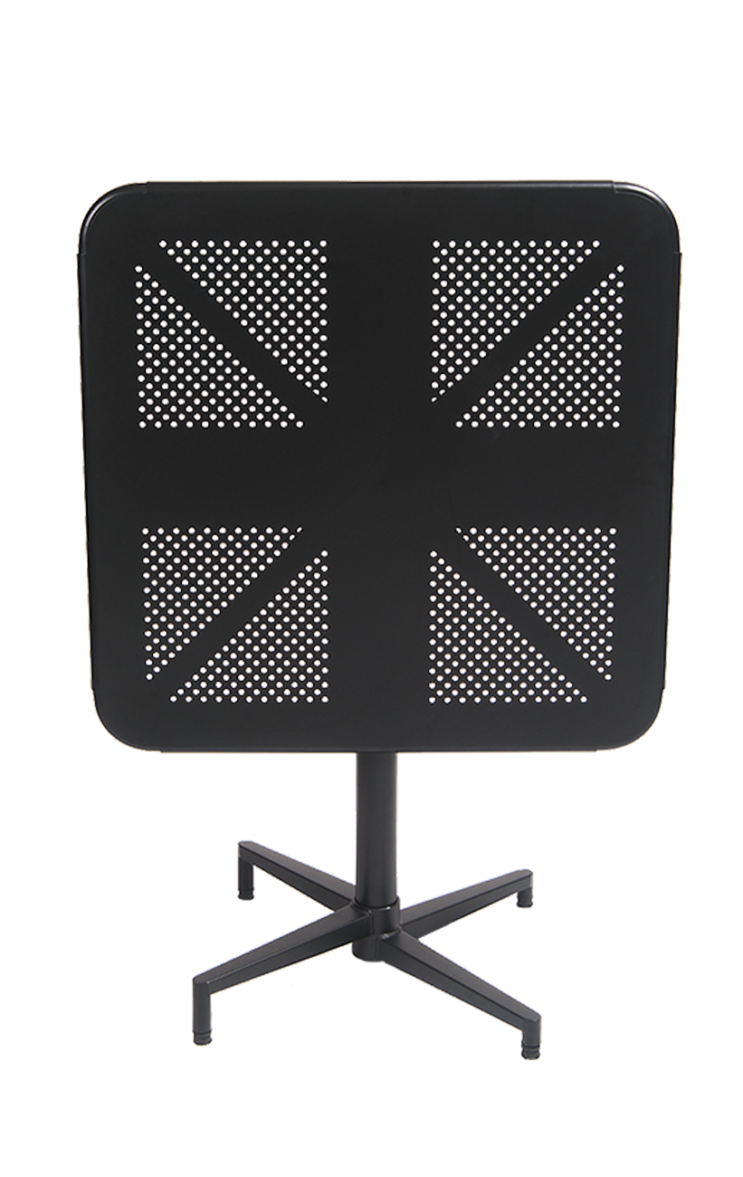 Folding Black Metal Outdoor Table 30''X30''