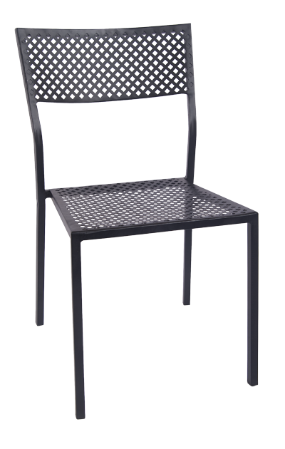 Stackable Metal Patio Chair w/Punched Square Hole - Outdoor Restaurant ...