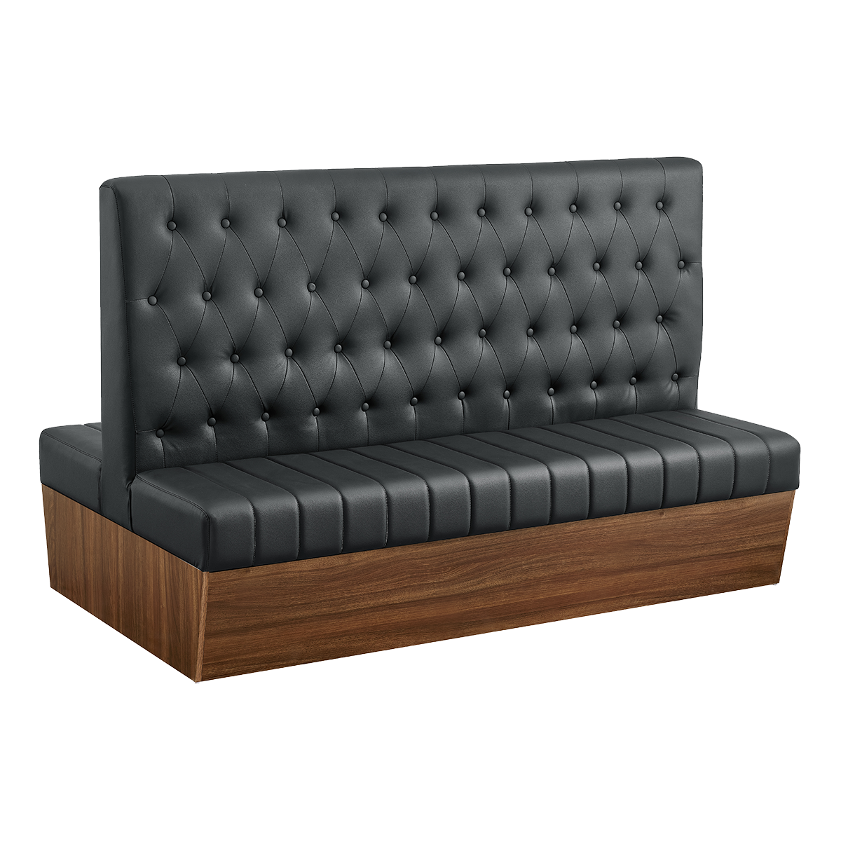 Double Melamine Frame Booth w/ Button Tufted (Vinyl Back & Plain Seat ...