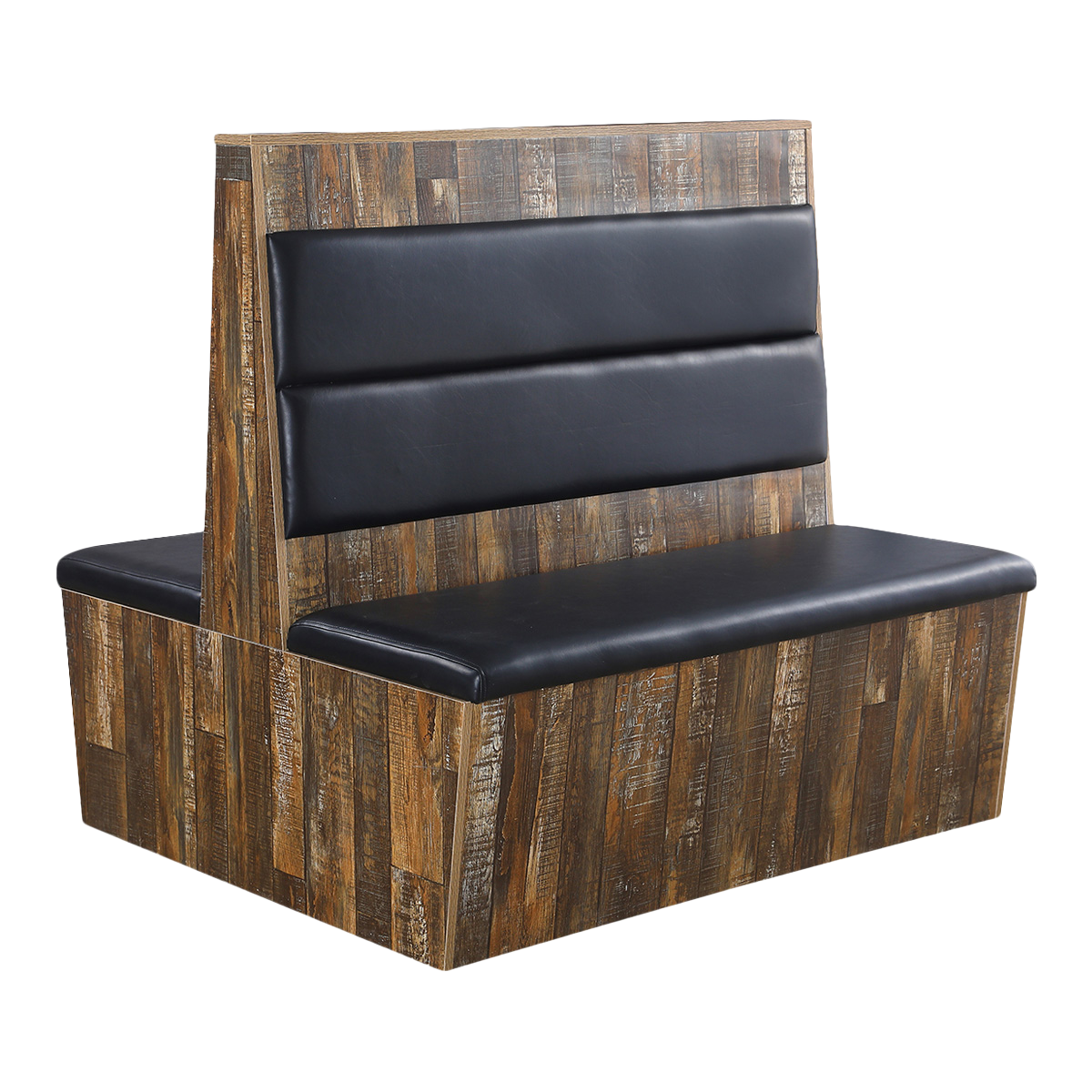 2-Channel Back Double Booth with Padded Vinyl Seat 46"H