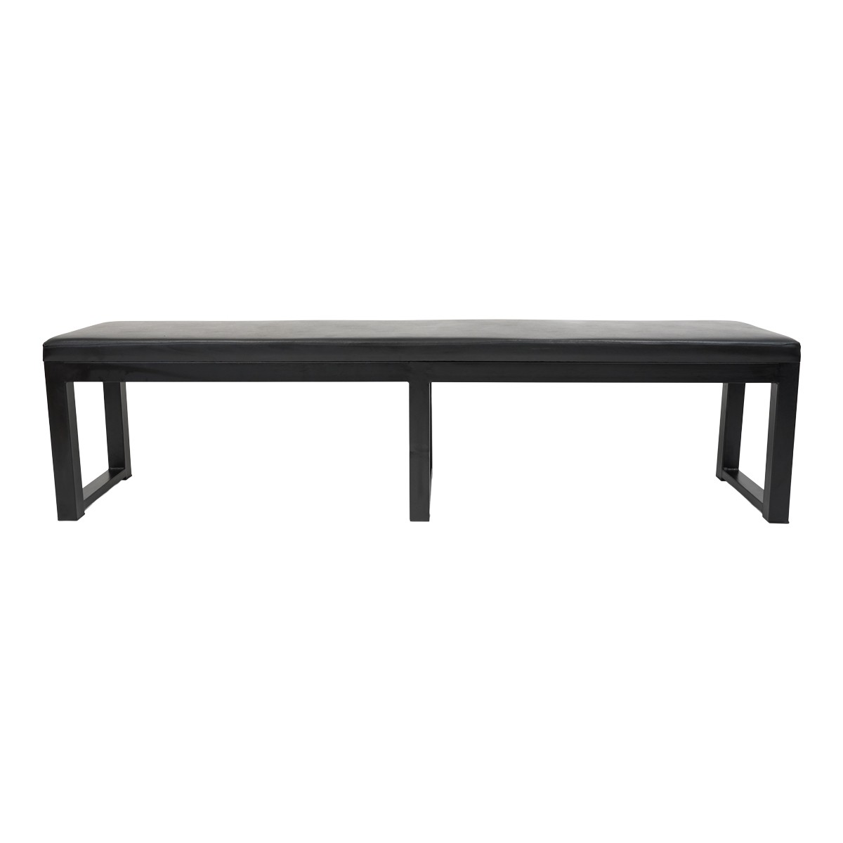 Modern Metal Waiting Bench w/ Padded Vinyl Seat