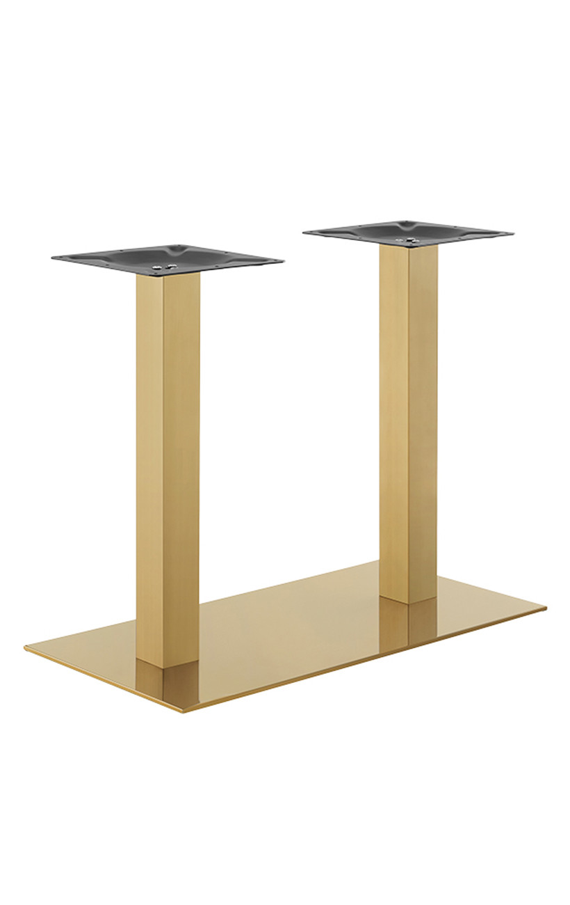 Heavy Duty 18" x 36" Stainless Steel Indoor Table Base in Gold Finish