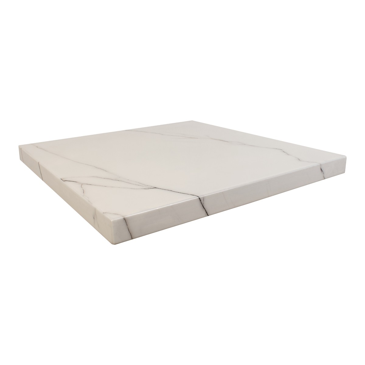 Indoor White Resin Table Top with Dark Veining, Filled with Composite ...