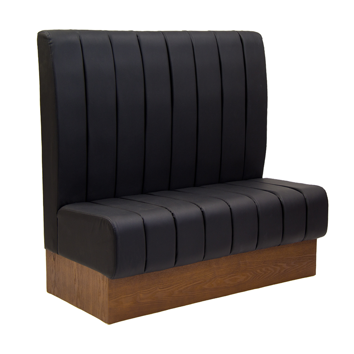 Black Vertical-Channel Back Upholstered Single Booth 60"L
