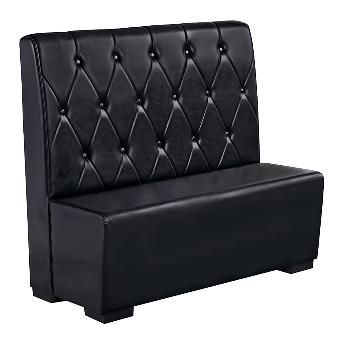Black Button Tufted Back Upholstered Single Booth 44''H