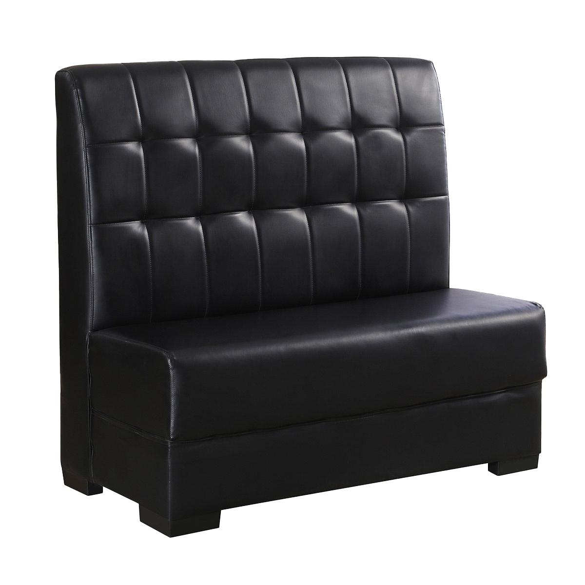 Square Tufted Back Vinyl Single Booth 44"H