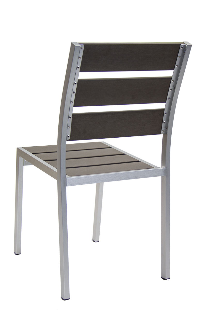 Aluminum Outdoor Chair w/ Imitation Teak Slats