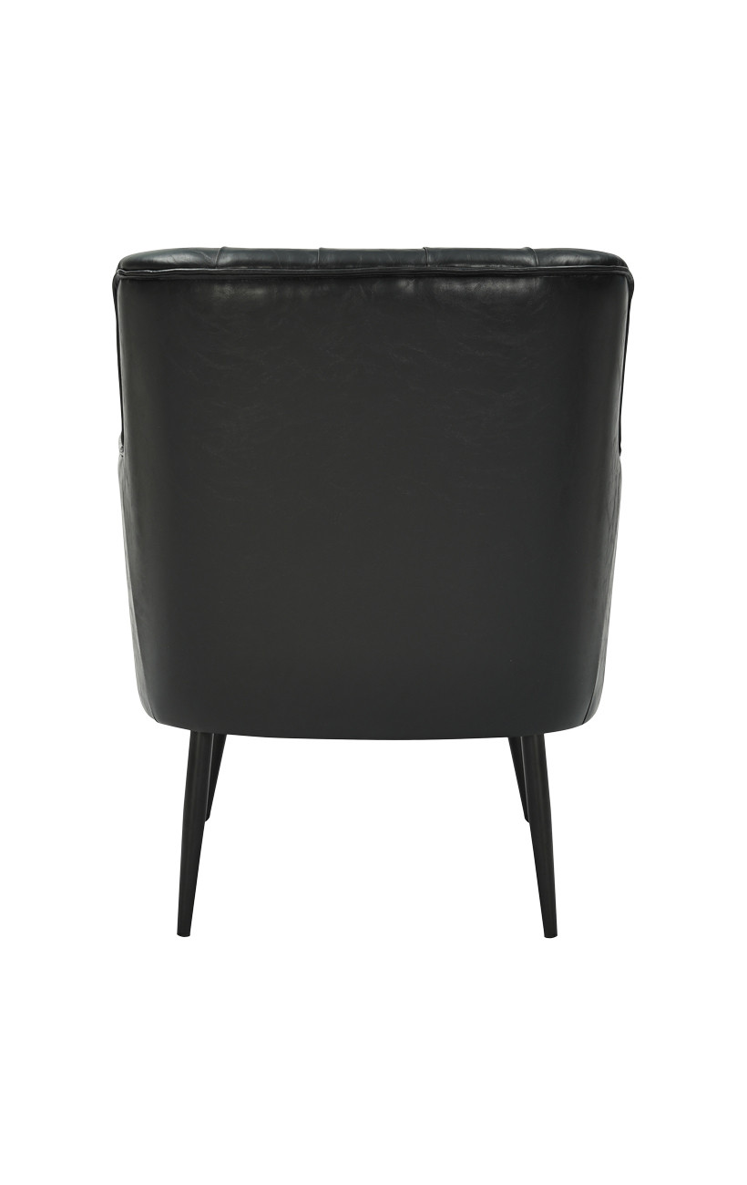 Indoor Modern Black Lounge Arm Chair with Button-Tufted Backrest and ...