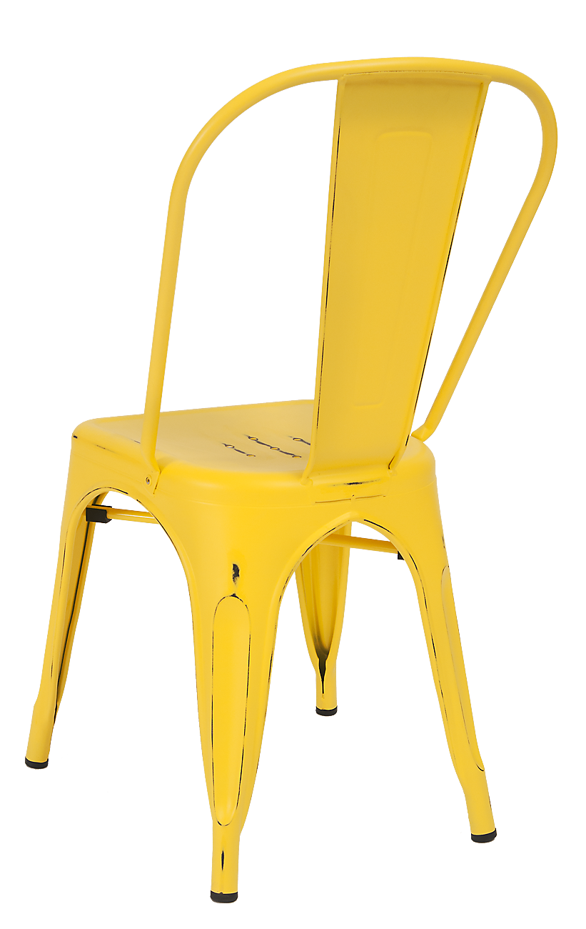 Tolix Metal Chair w/Antique Yellow Finish - Industrial Chairs ...