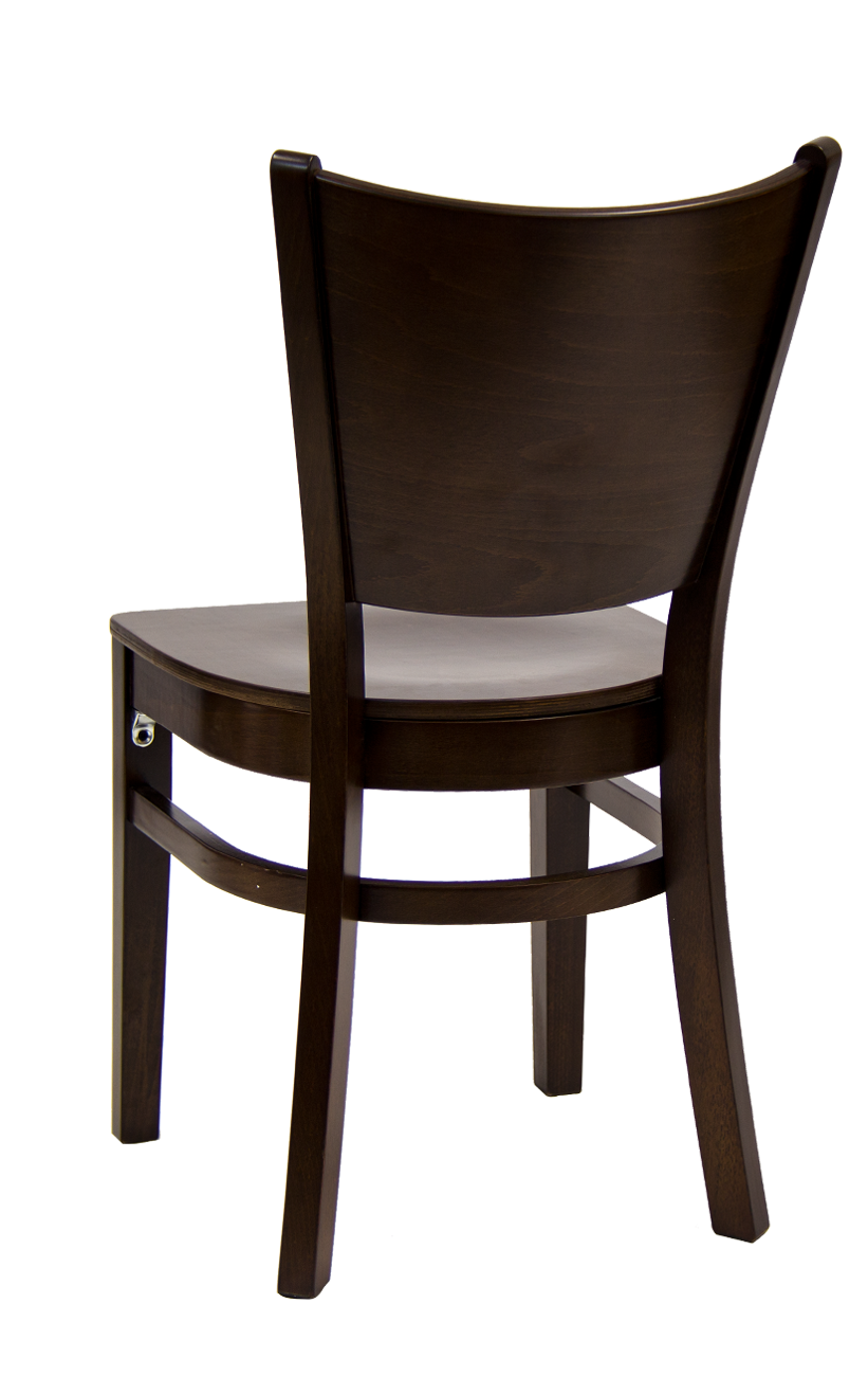 Walnut Frame and Beechwood Curve Plain Back Chairl w/ Veneer Seat