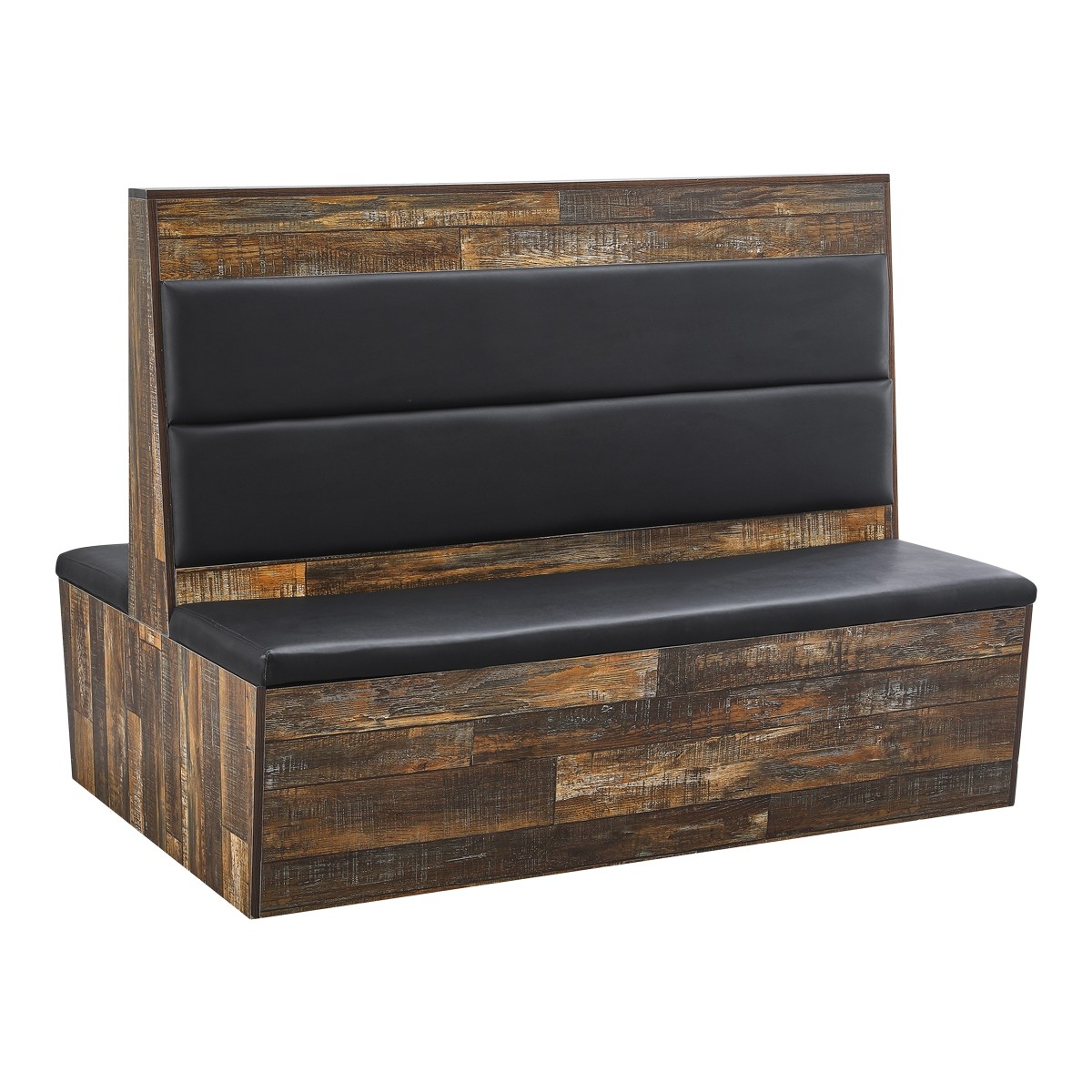 Double Booth with Dual Horizontal Channel Back in Melamine Finish and ...