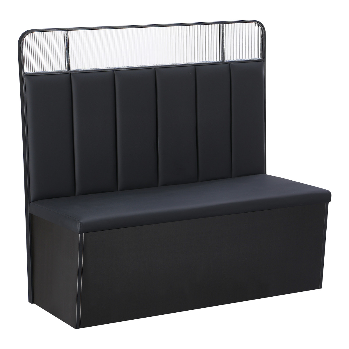 47"L x 46"H Single Black Upholstered Booth with Melamine Base, Iron ...