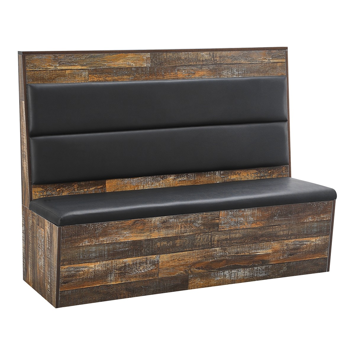 Single Restaurant Booth with Dual Horizontal Channel Back