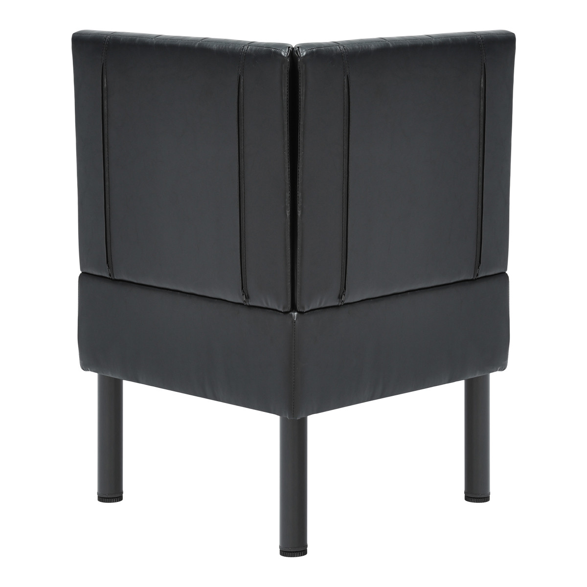 24"L x 36"H Black Indoor Corner Booth with Upholstered Seat, Vertical ...