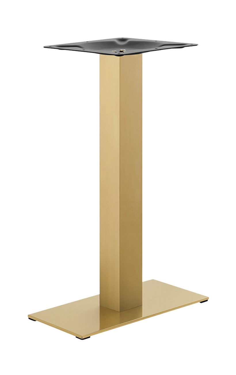 Heavy Duty 9" x 18" Stainless Steel Indoor Table Base in Gold Finish