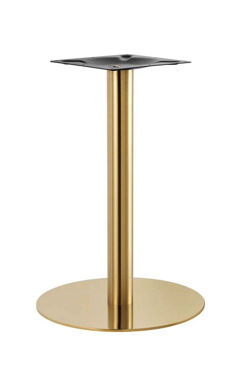 Heavy Duty 20'' Round Stainless Steel Indoor Table Base in Gold Finish