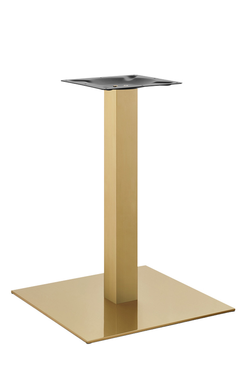 Heavy Duty 22" x 22" Stainless Steel Indoor Table Base in Gold Finish