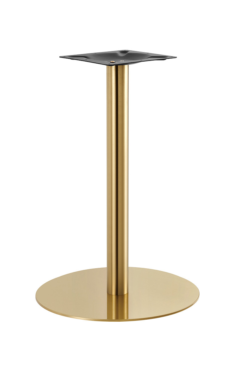 Heavy Duty 23'' Round Stainless Steel Indoor Table Base in Gold Finish