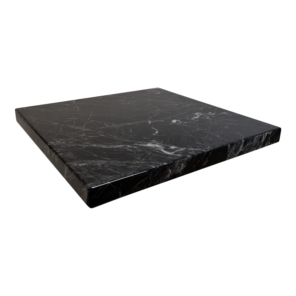 Indoor Black Resin Table Top with Dark Veining, Filled with Composite ...