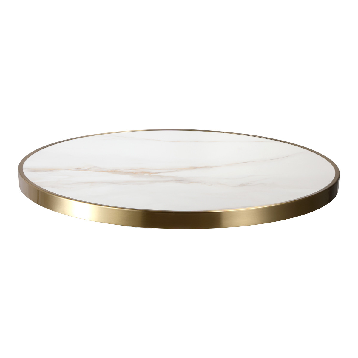 Indoor/Outdoor Marble White Sintered Stone Table Top with Gold ...