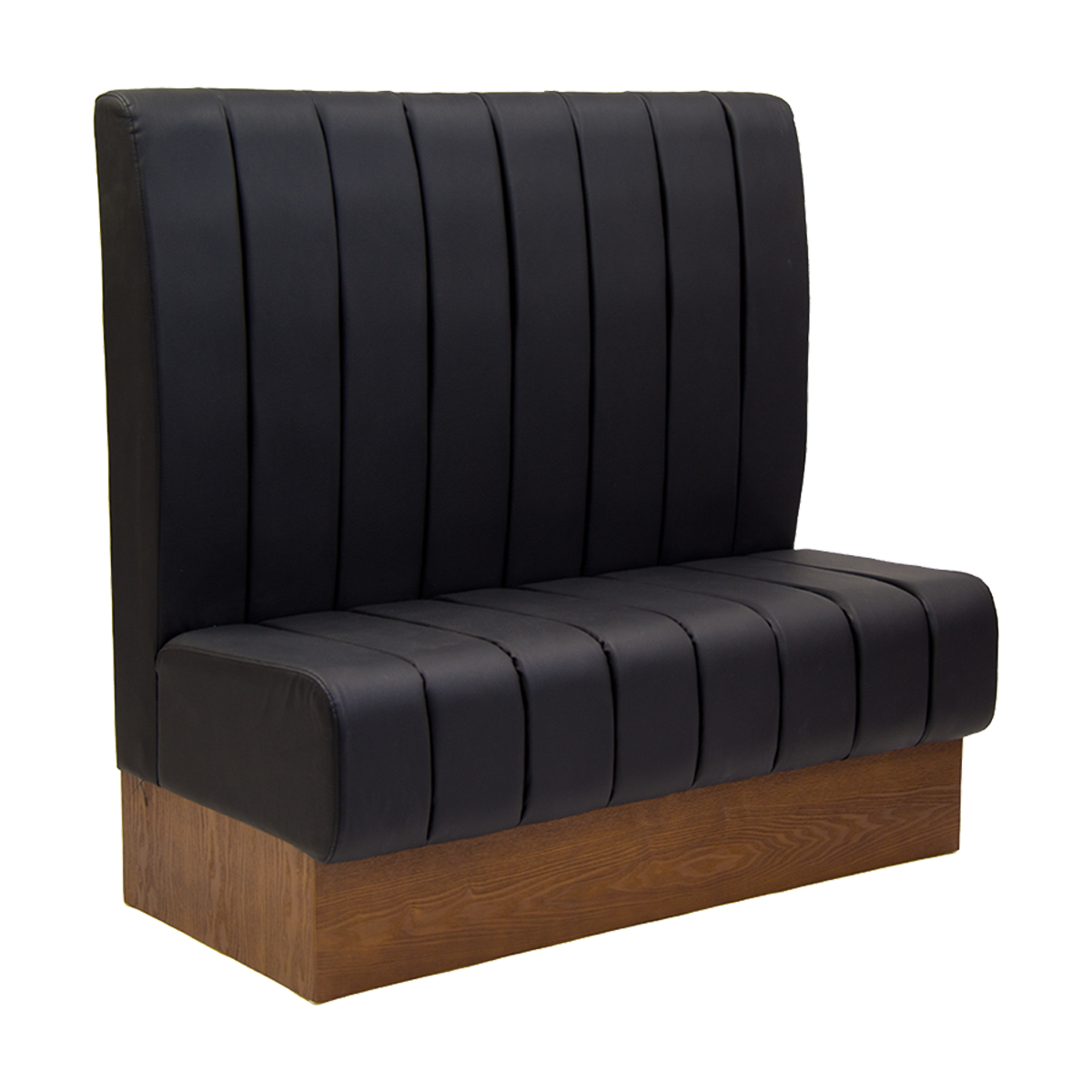 Black Vertical-Channel Back Upholstered Single Booth 72"L