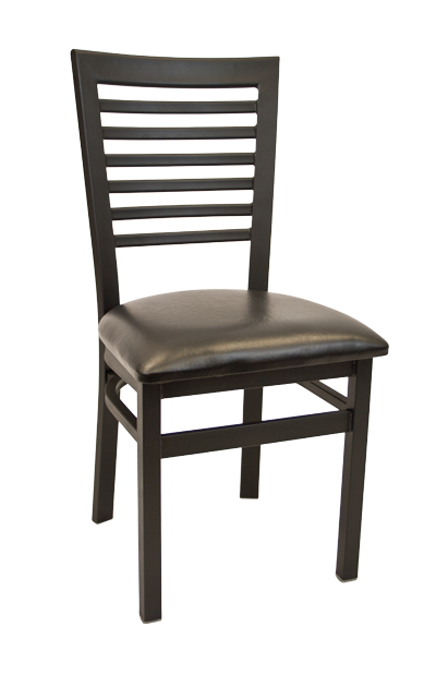 Metal Ladder Back Chair w/Vinyl Seat